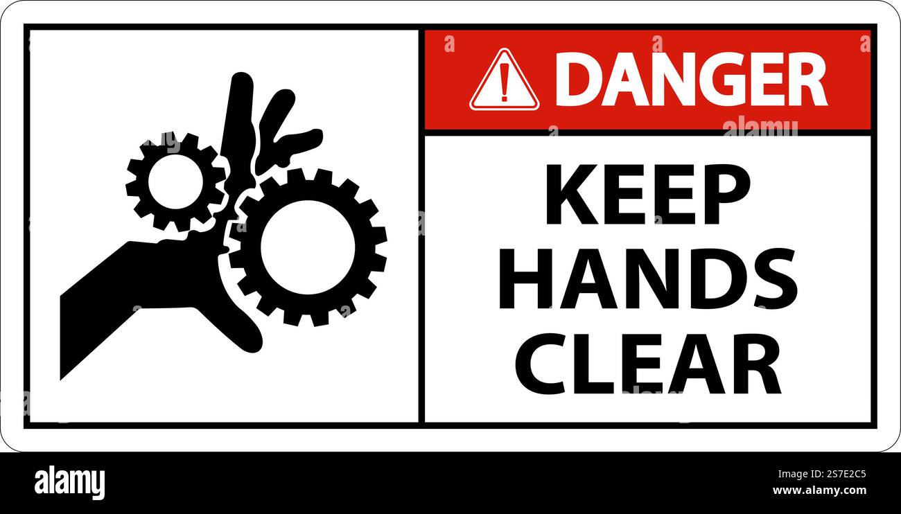 Danger Keep Hands Clear On White Background Stock Vector Image & Art ...