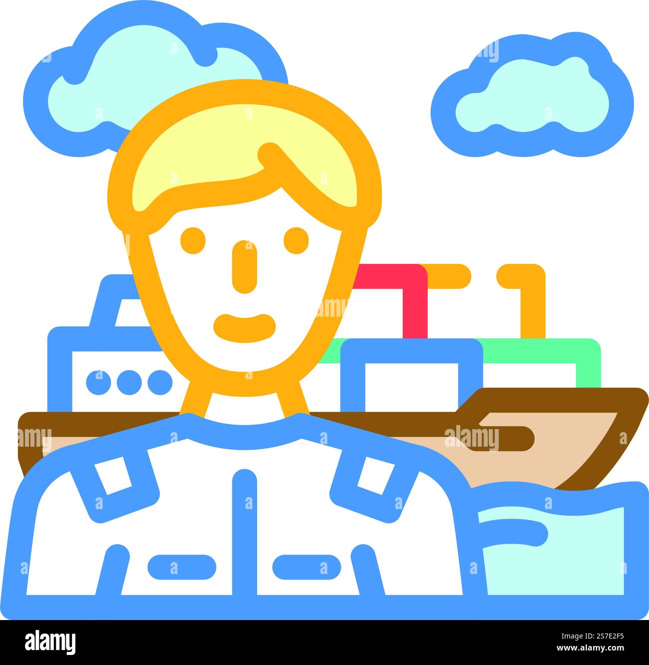 marine engineer worker color icon vector. marine engineer worker sign ...