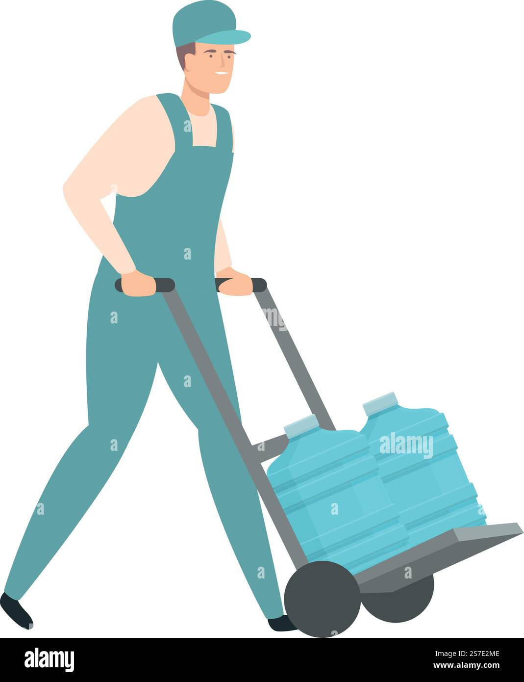 Carry water icon cartoon vector. Service delivery. Grocery person ...