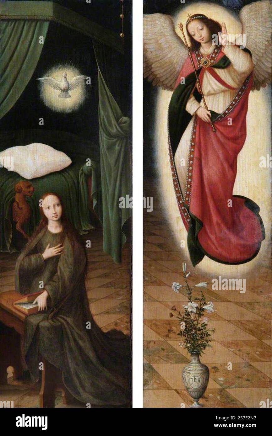 Coffermans, Marcellus; Two Wings of a Triptych: The Virgin and The Angel of the Annunciation ...