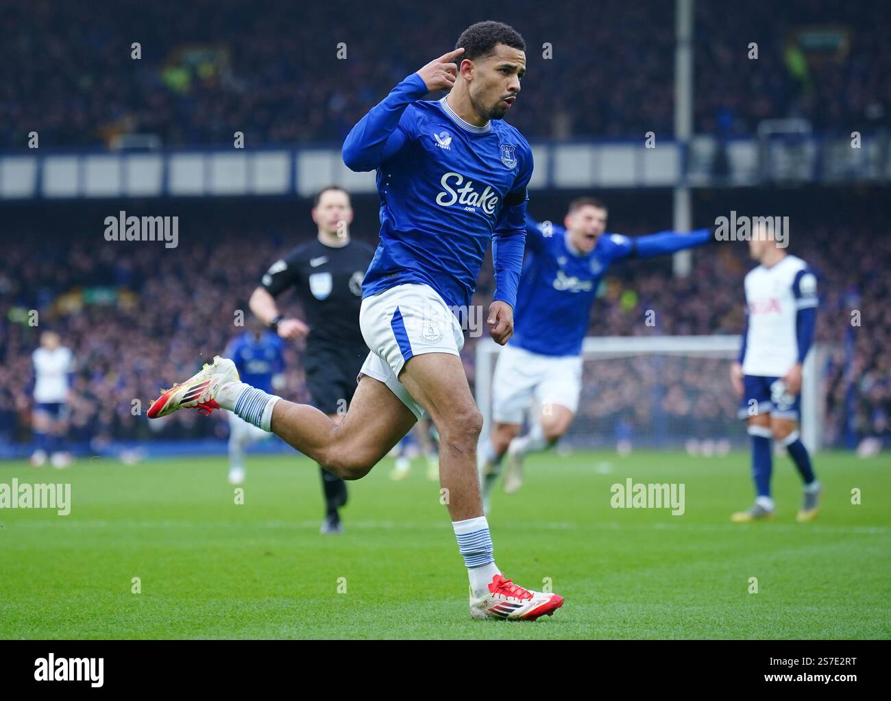 Everton's Iliman Ndiaye celebrates scoring their side's second goal of ...