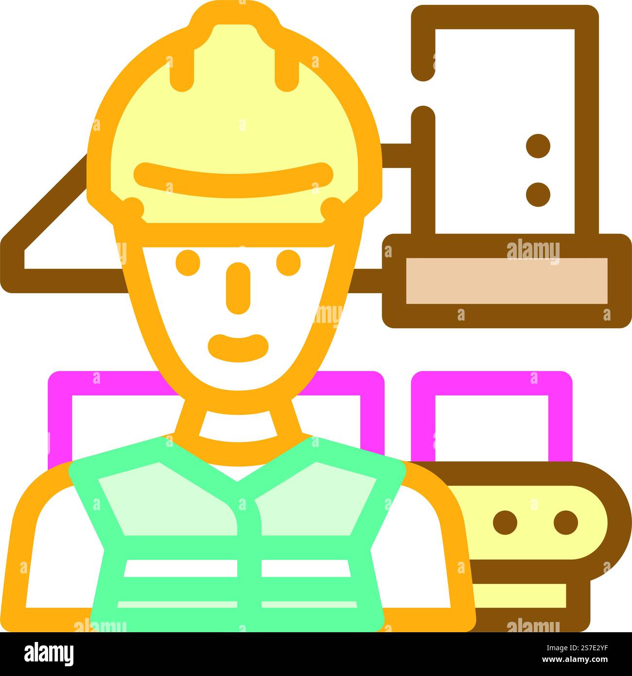 industrial engineer worker color icon vector. industrial engineer ...