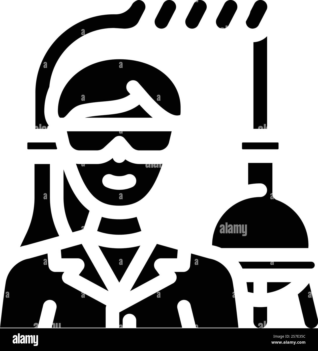 chemical engineer technology glyph icon vector. chemical engineer ...