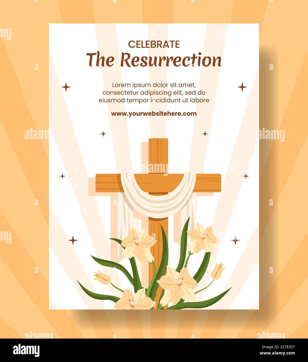 Happy Easter Sunday Day Vertical Poster Cartoon Hand Drawn Templates ...