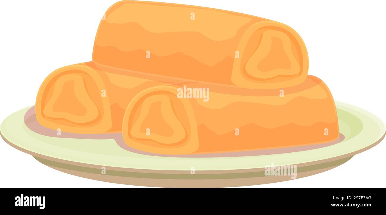 Health spring roll icon cartoon vector. Food cuisine. Taiwan meal ...