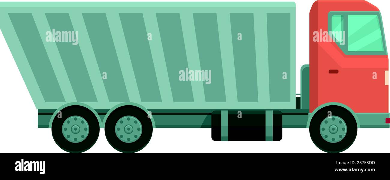 Cargo truck icon cartoon vector. Tipper dump. Unload machine. Cargo ...