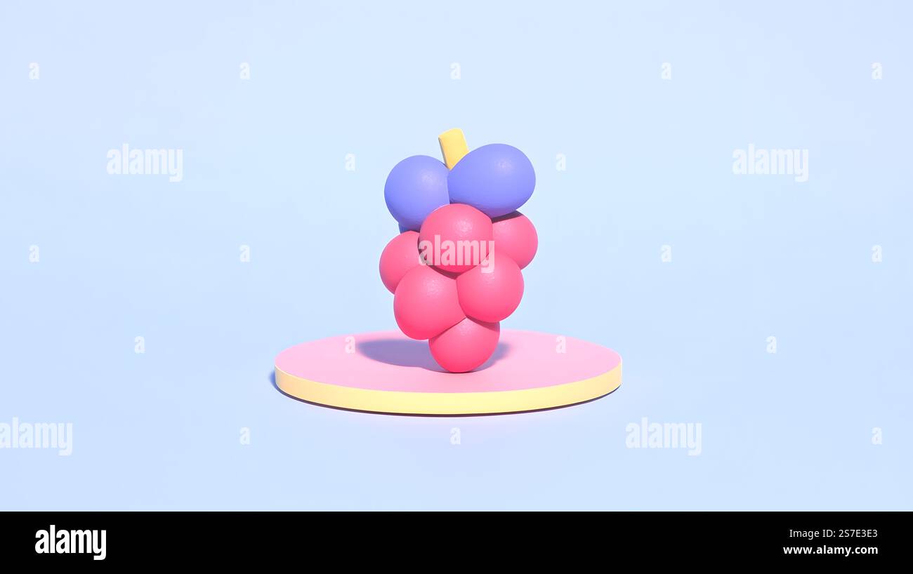 Stylized grape cluster with a soft shadow effect,positioned against a ...
