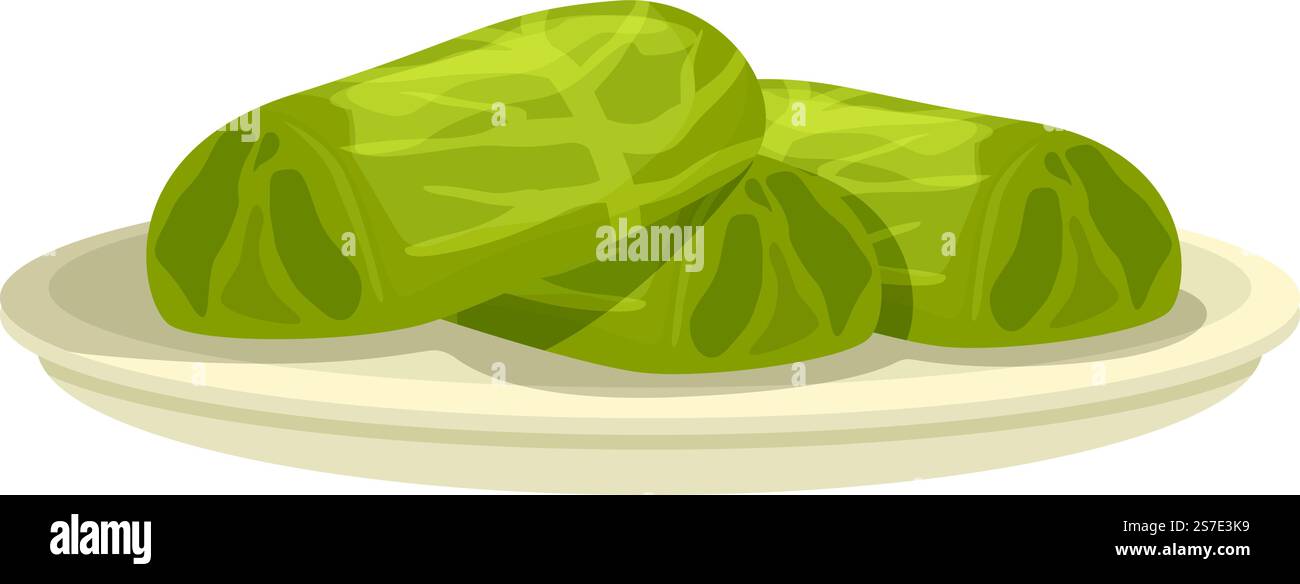 Traditional dolma icon cartoon vector. Leaf food. Cooking dish ...