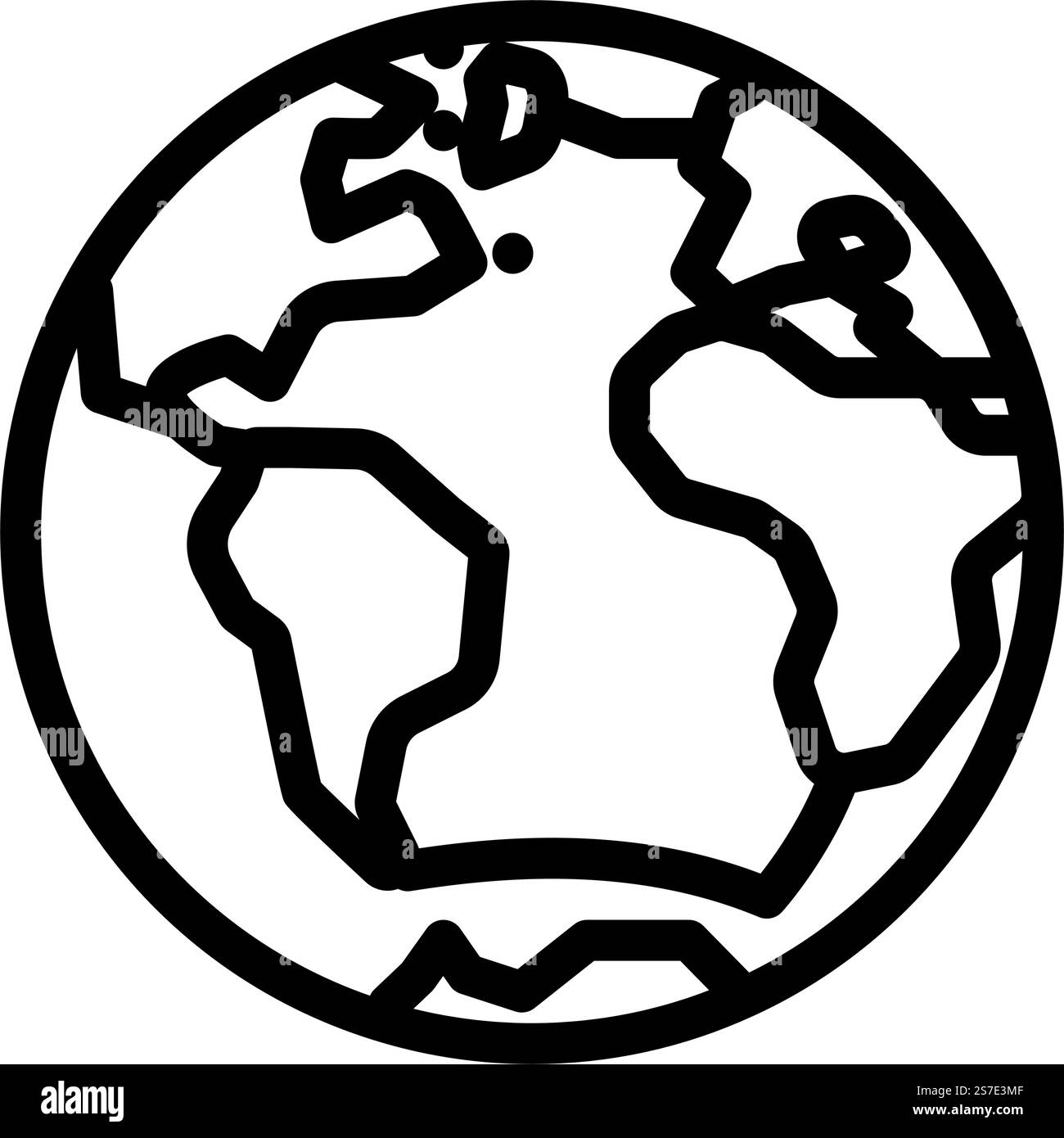 atlantic ocean map line icon vector. atlantic ocean map sign. isolated ...