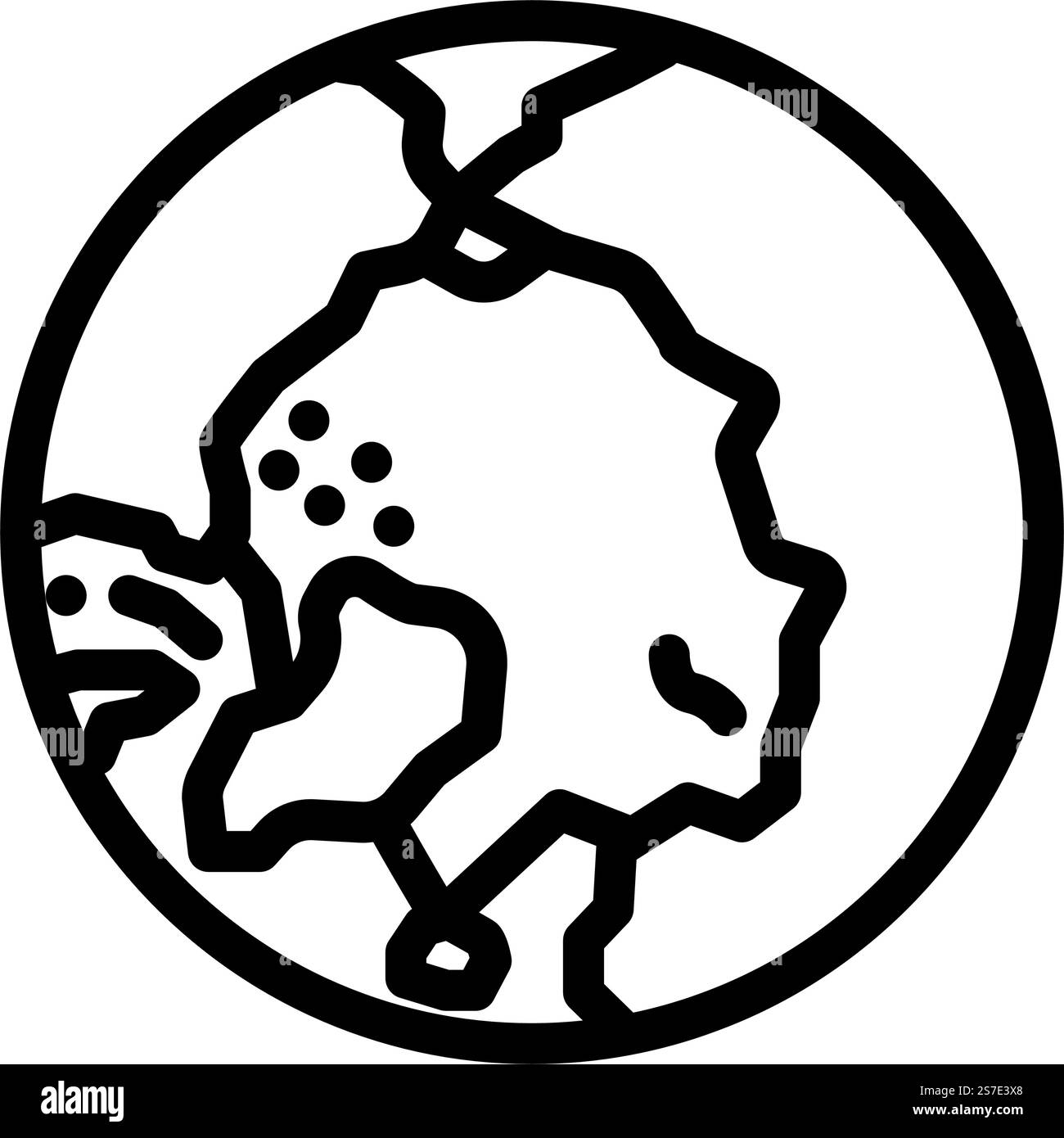 arctic ocean map line icon vector. arctic ocean map sign. isolated ...