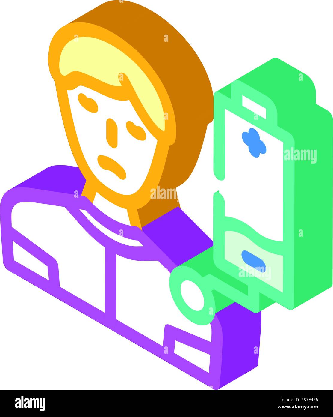 tired person stress headache isometric icon vector. tired person stress ...