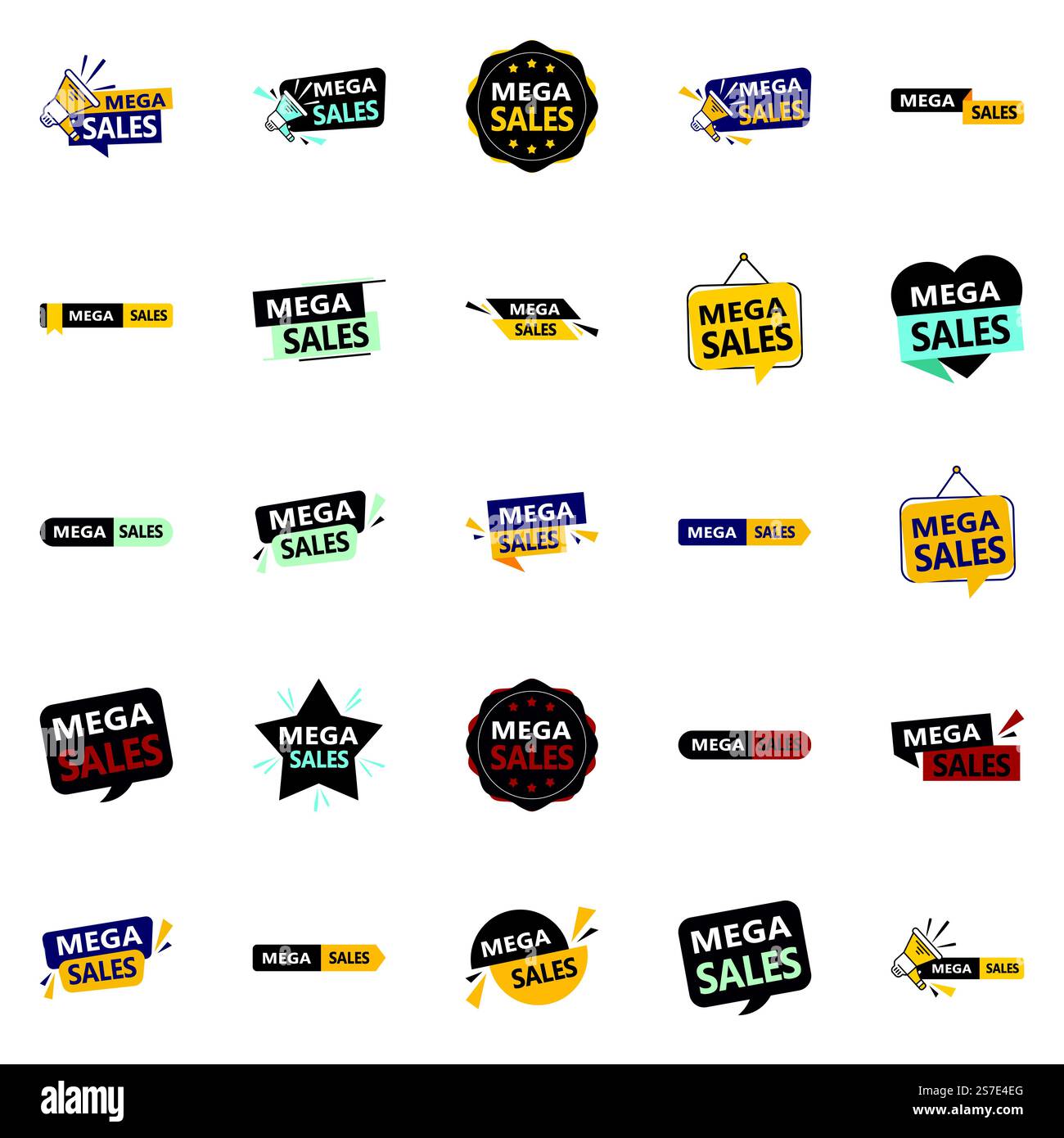 The Mega Sale Vector Pack 25 Dynamic Designs for Your Advertising Needs Stock Vector Image & Art ...