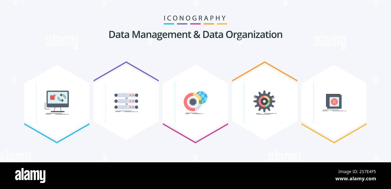 Data Management And Data Organization 25 Flat icon pack including ...