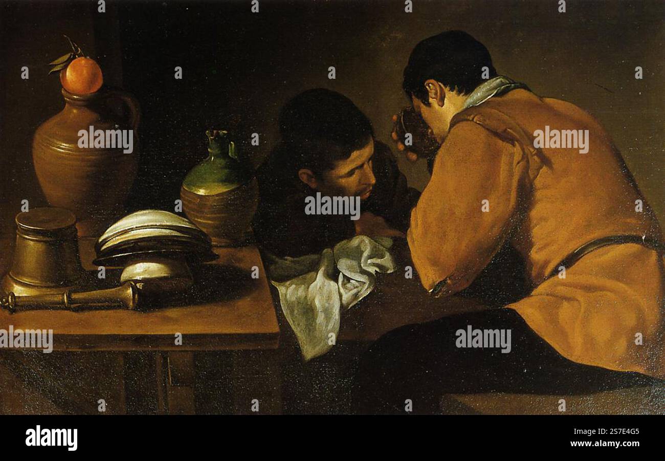 Two Young Men Eating at a Humble Table Diego Velázquez 17th century ...