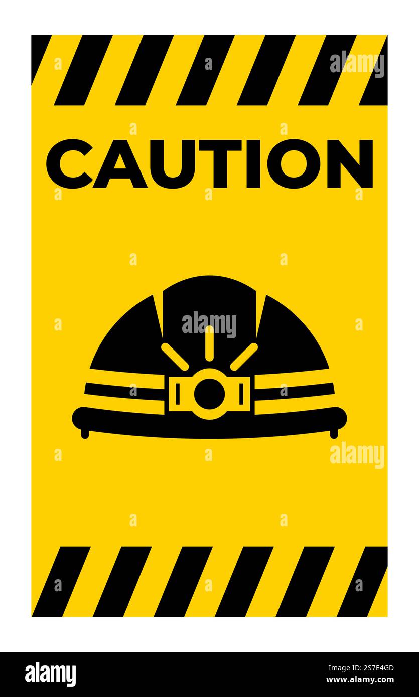 Head Protection Required Sign On White Background Stock Vector Image ...