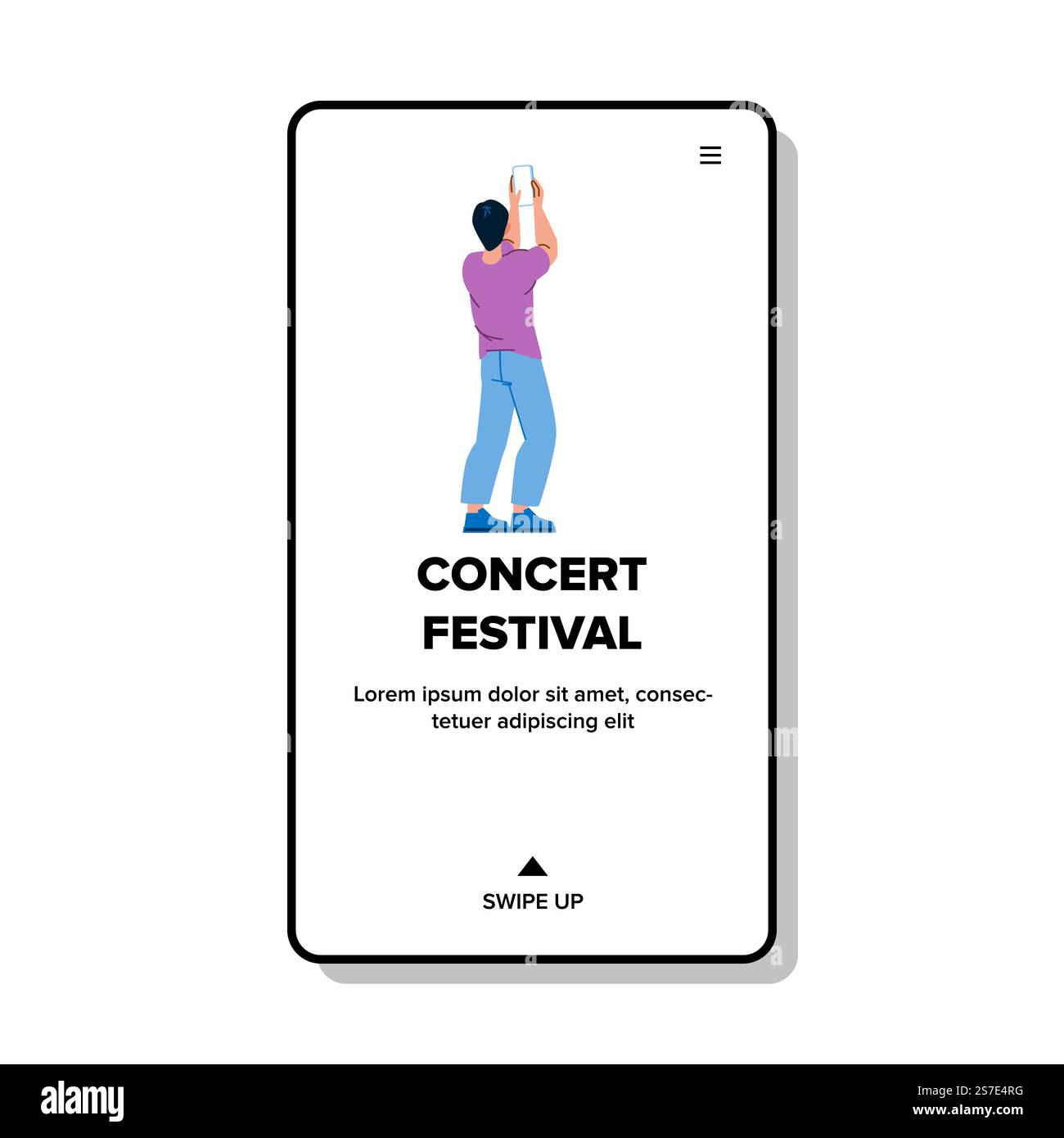 concert festival vector. crowd event, music audience, entertainment ...