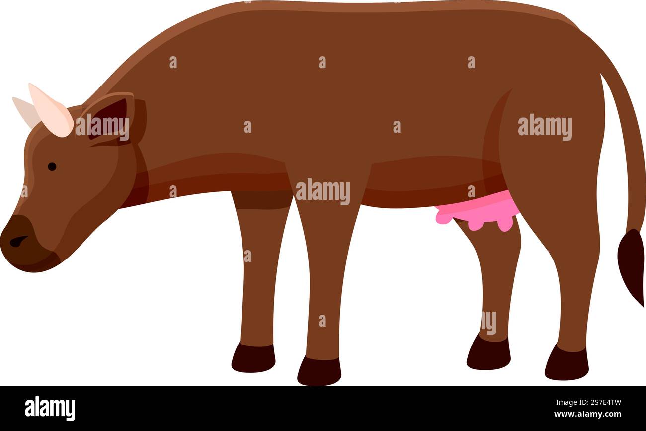 Cow eat icon cartoon vector. Dairy animal. Beef calf. Cow eat icon ...