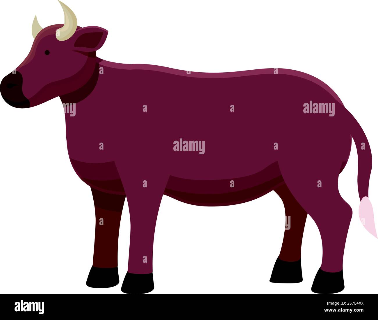 Domestic cow icon cartoon vector. Cattle farm. Eat grass. Domestic cow ...