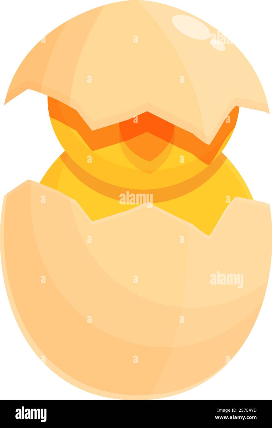 Chicken bird hatching icon cartoon vector. Easter egg. Funny shell ...