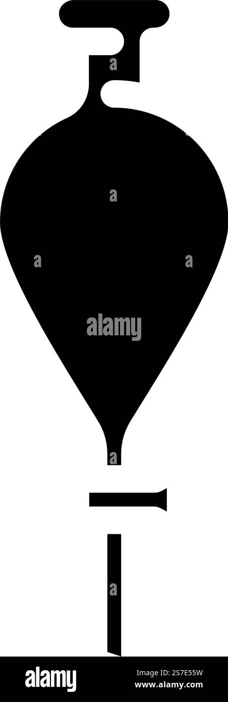 separatory funnel chemical glassware lab glyph icon vector. separatory ...