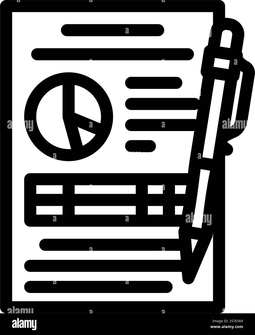 report paper document line icon vector. report paper document sign ...