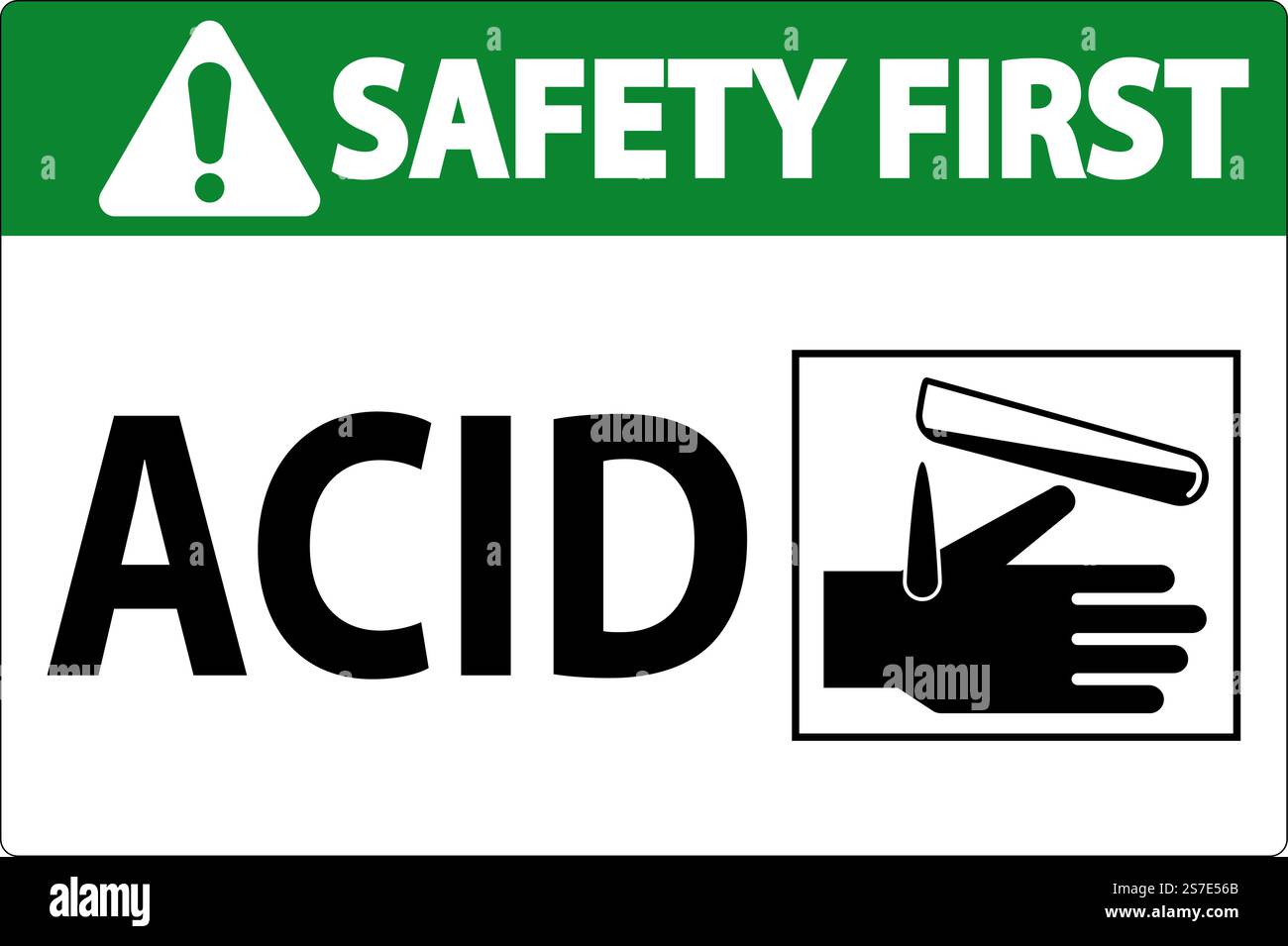 Safety First Acid Sign On White Background Stock Vector Image & Art - Alamy