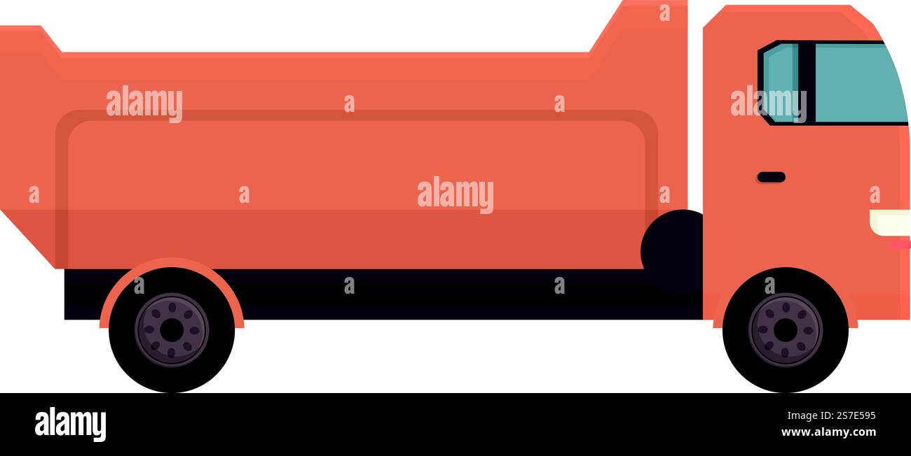 Construction truck icon cartoon vector. Tipper dump. Machine tip ...