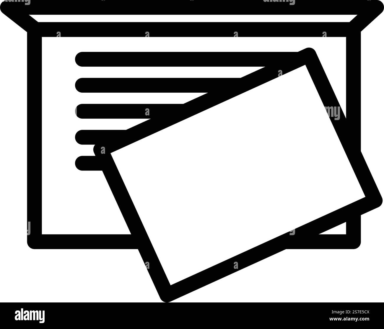 laptop paper document line icon vector. laptop paper document sign ...