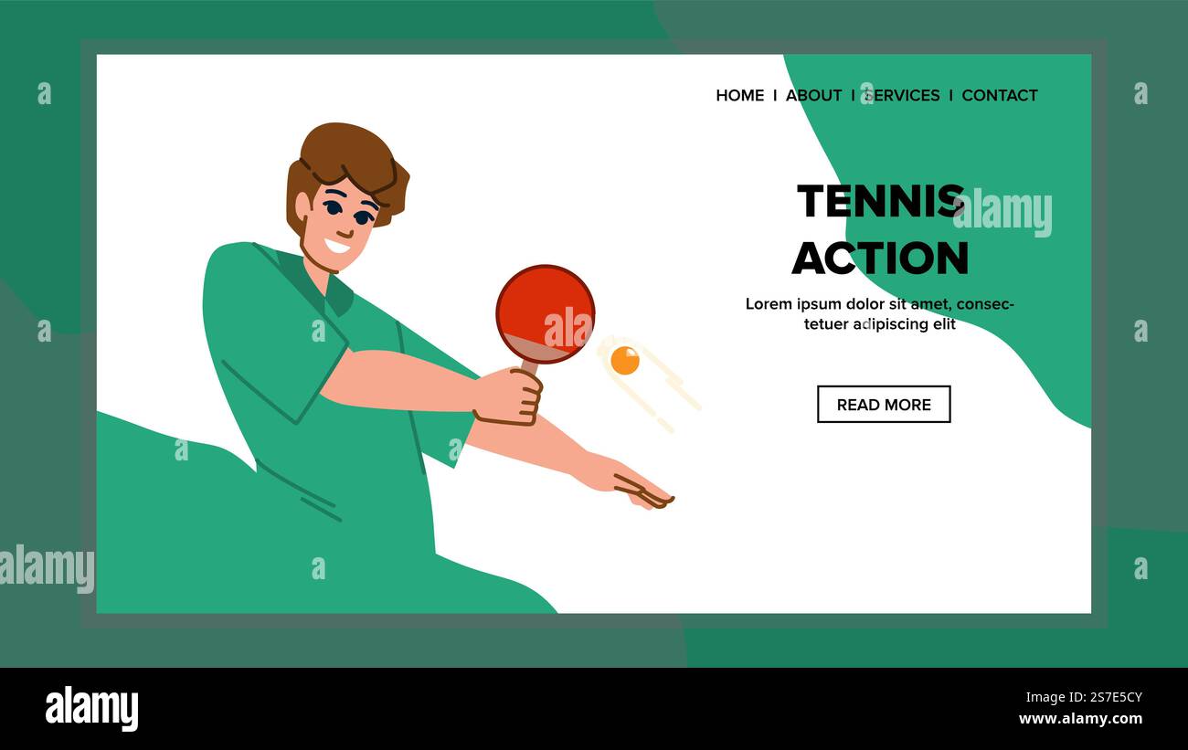 tennis action vector. court ball, competition play, game activity ...