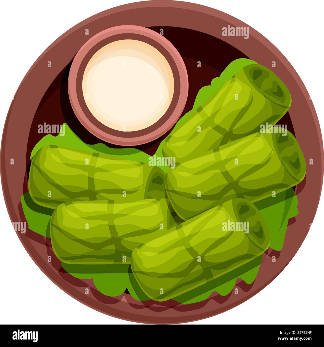 Dolma dish icon cartoon vector. Dinner food. Green menu. Dolma dish ...