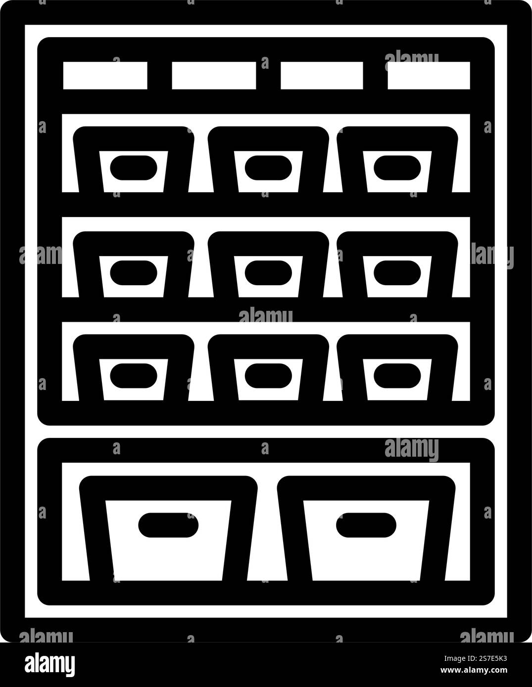 bin organizer home interior line icon vector. bin organizer home ...