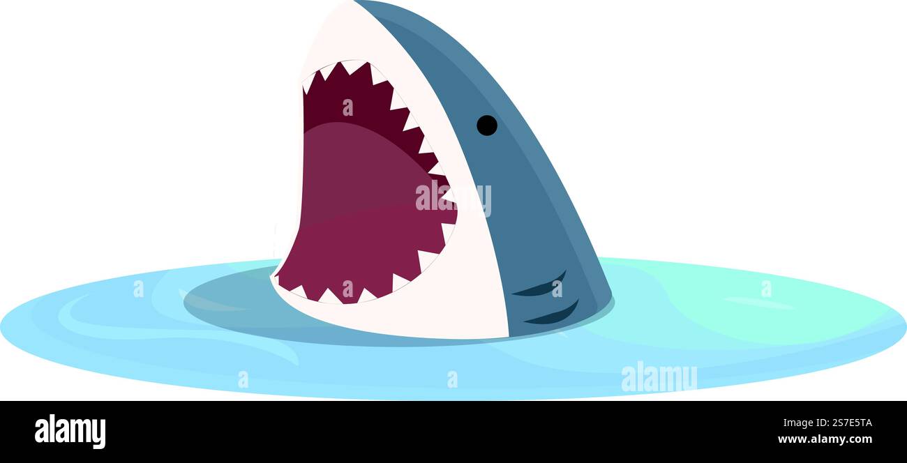 Caution shark icon cartoon vector. Danger sign. Zone attack. Caution ...
