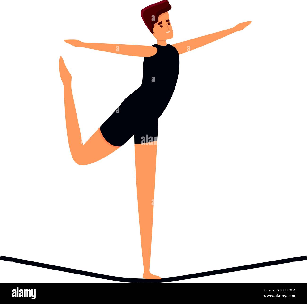 Acrobat on rope icon cartoon vector. Dancer gymnast. Carnival circus ...