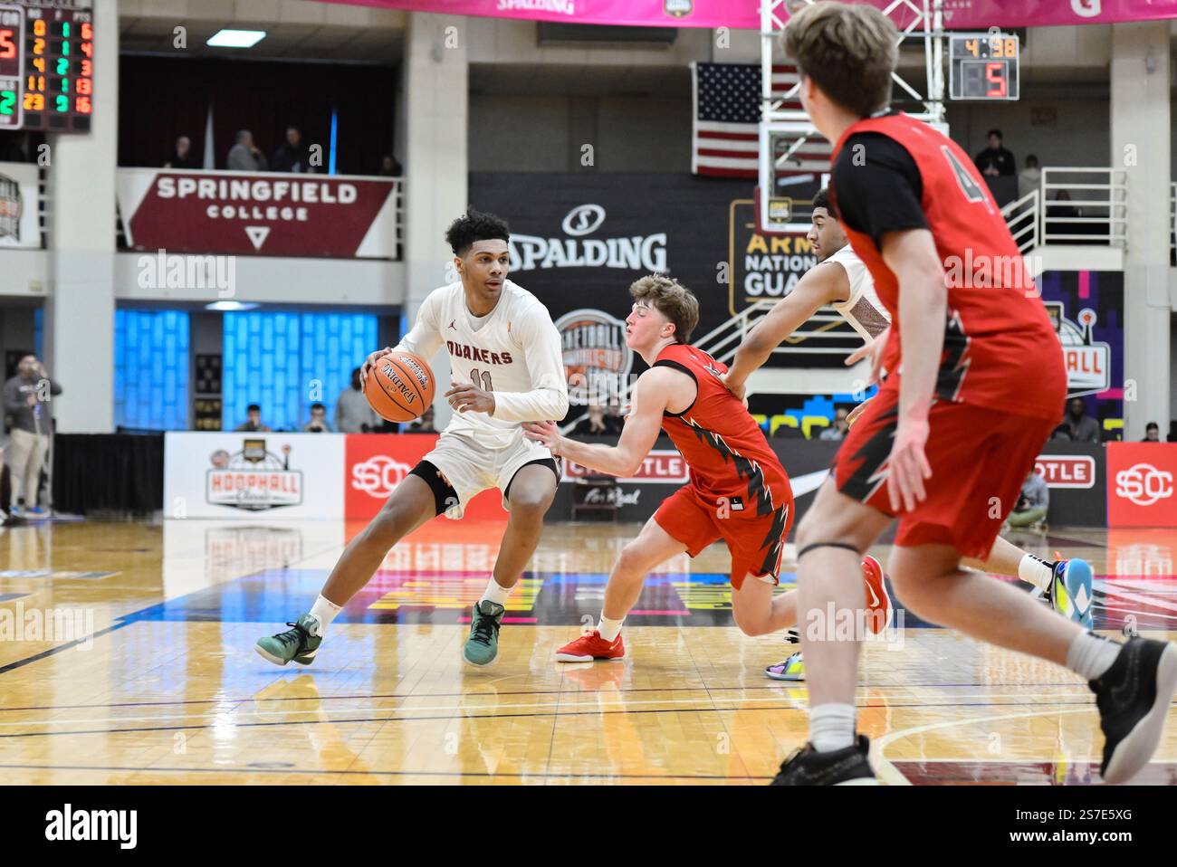 SPRINGFIELD, MA - JANUARY 19: Acaden Lewis of Sidwell Friends (11) sets ...