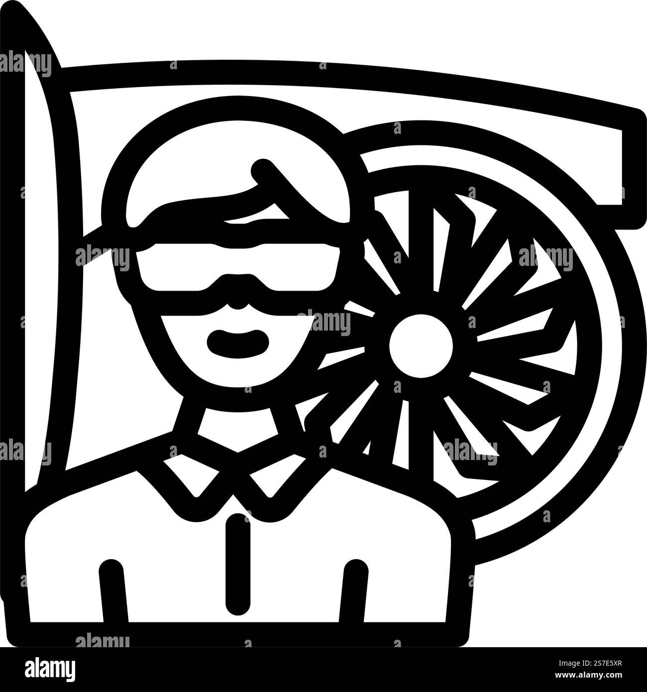 aircraft mechanic repair worker line icon vector. aircraft mechanic ...