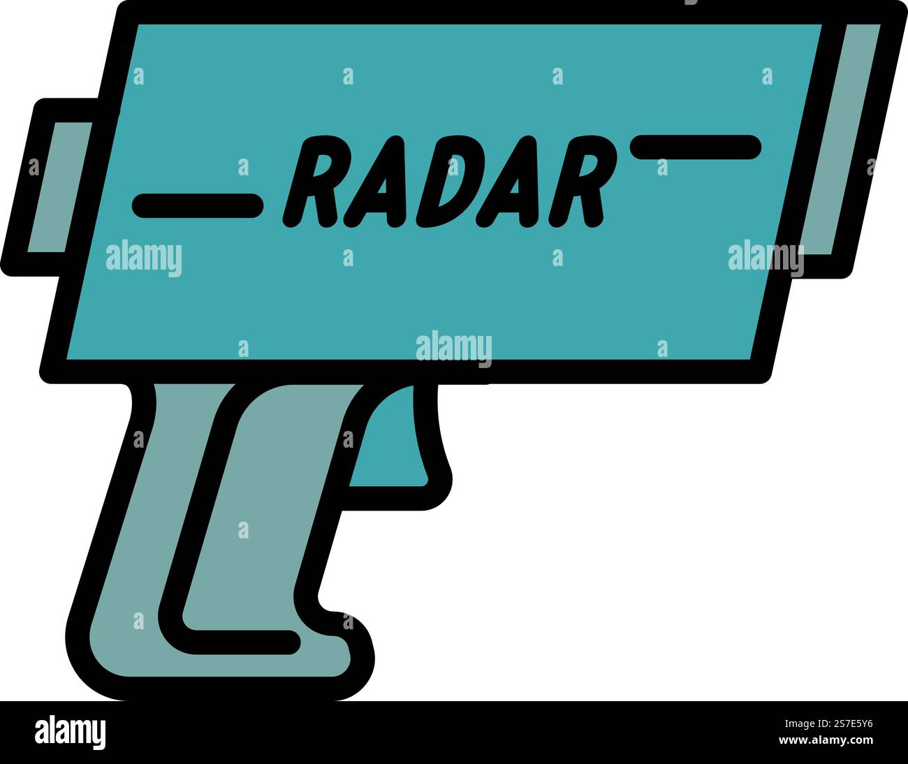 Pistol radar icon outline vector. Badge security. Digital cop. Pistol ...