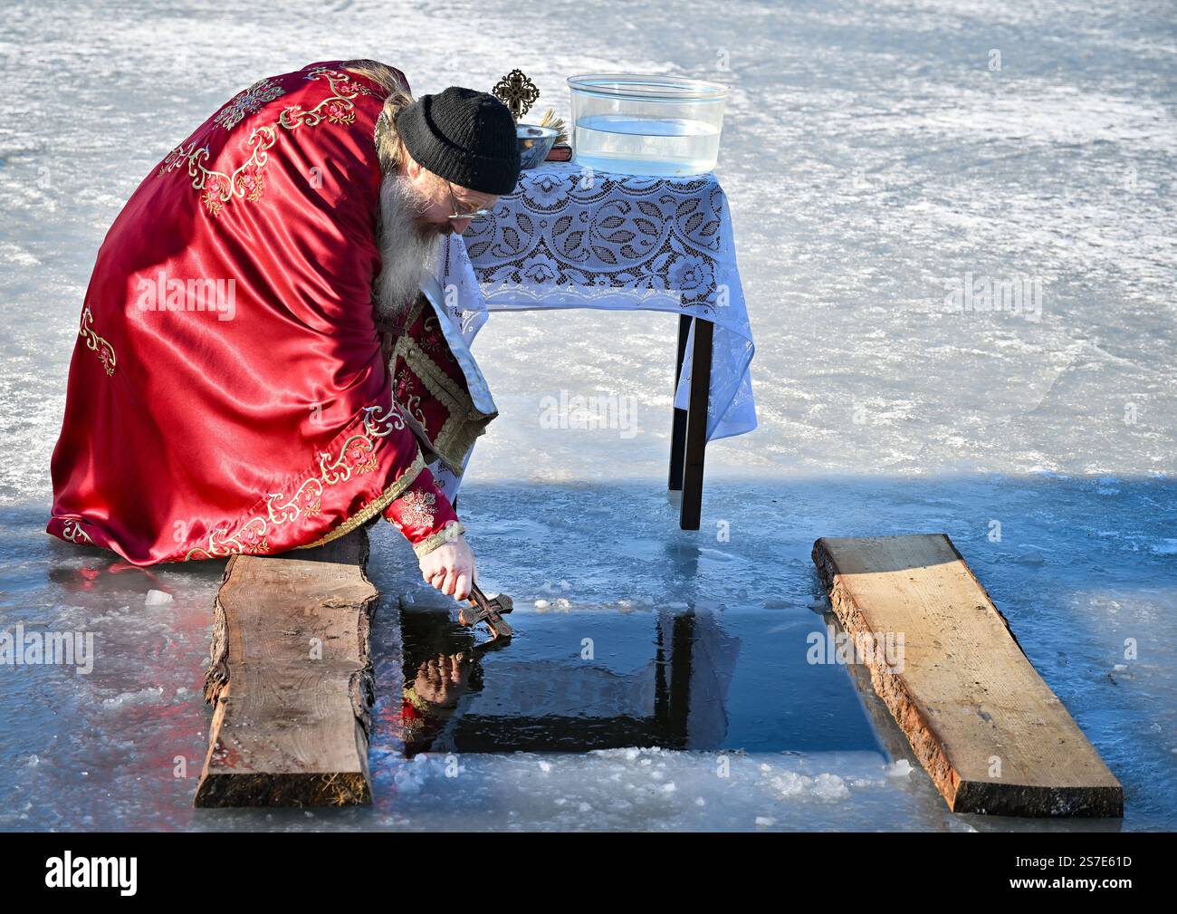 Jezdovice, Czech Republic. 19th Jan, 2025. Priest Vladimir Jeremias ...