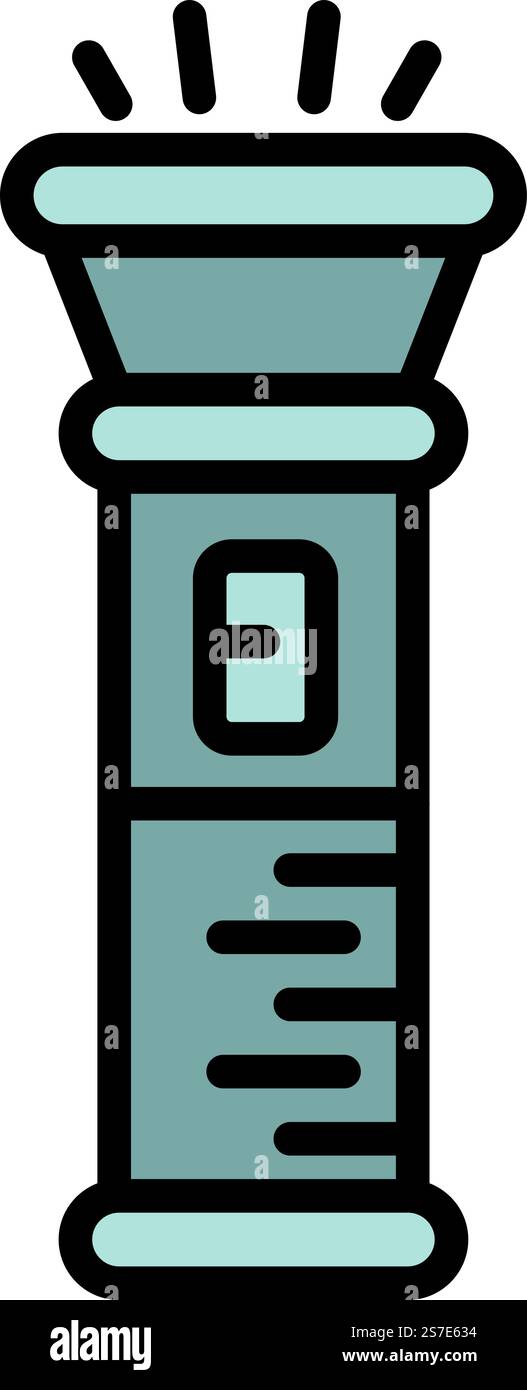 Policeman flashlight icon outline vector. Justice officer. Military ...