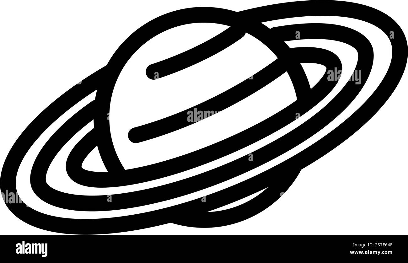 saturn planet line icon vector. saturn planet sign. isolated contour ...