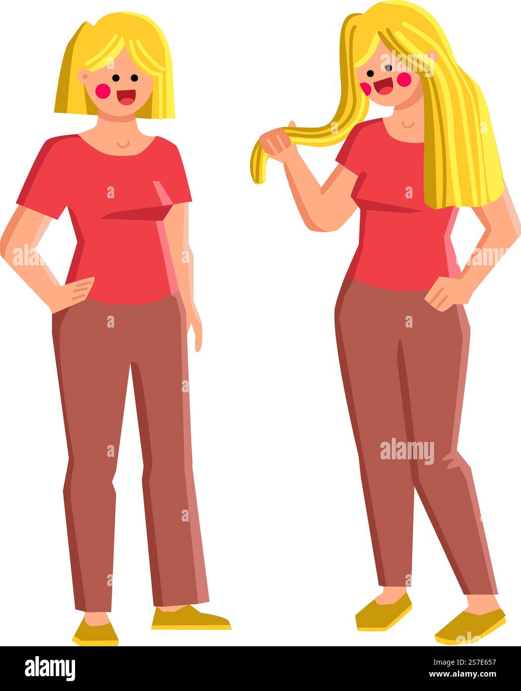 hair extension vector. beauty hairstyle, beautiful salon, blonde ...