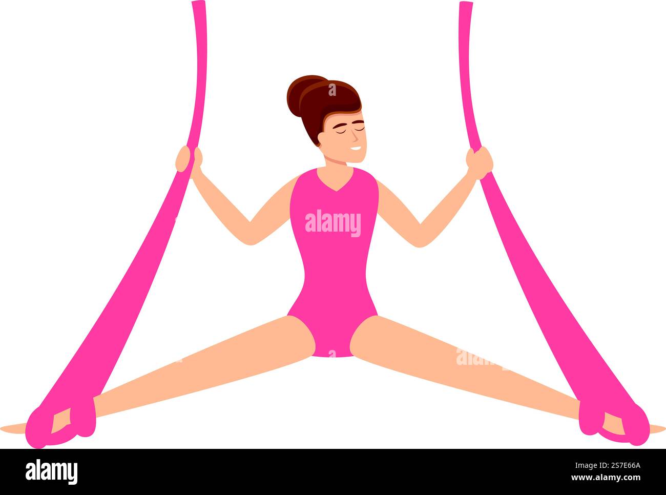 Girl balancing icon cartoon vector. Aerial acrobat. Sport art. Girl ...
