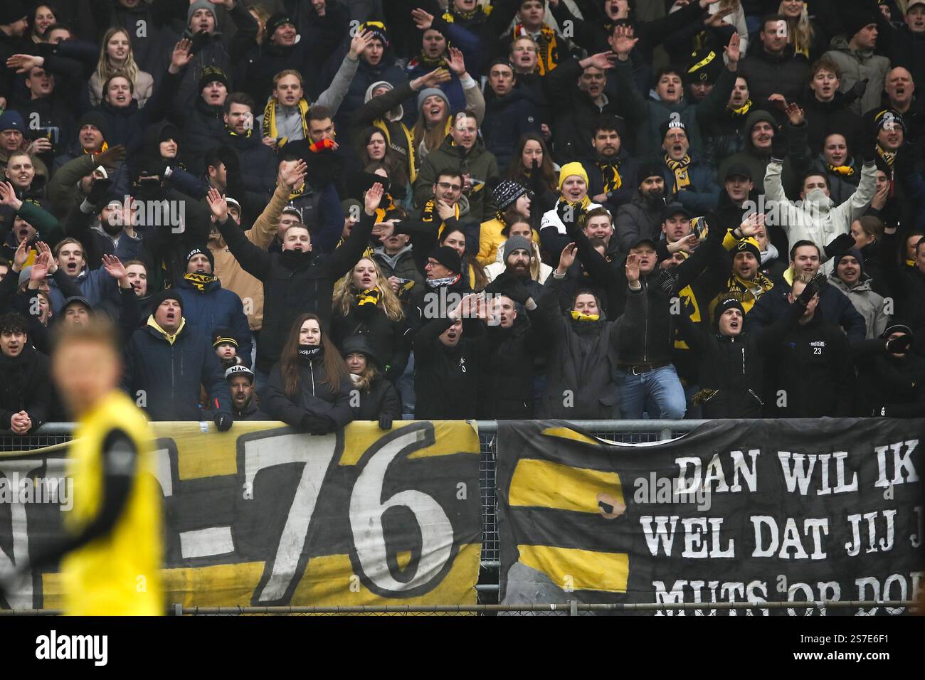 BREDA - NAC fans wave during the Dutch Eredivisie match between NAC ...