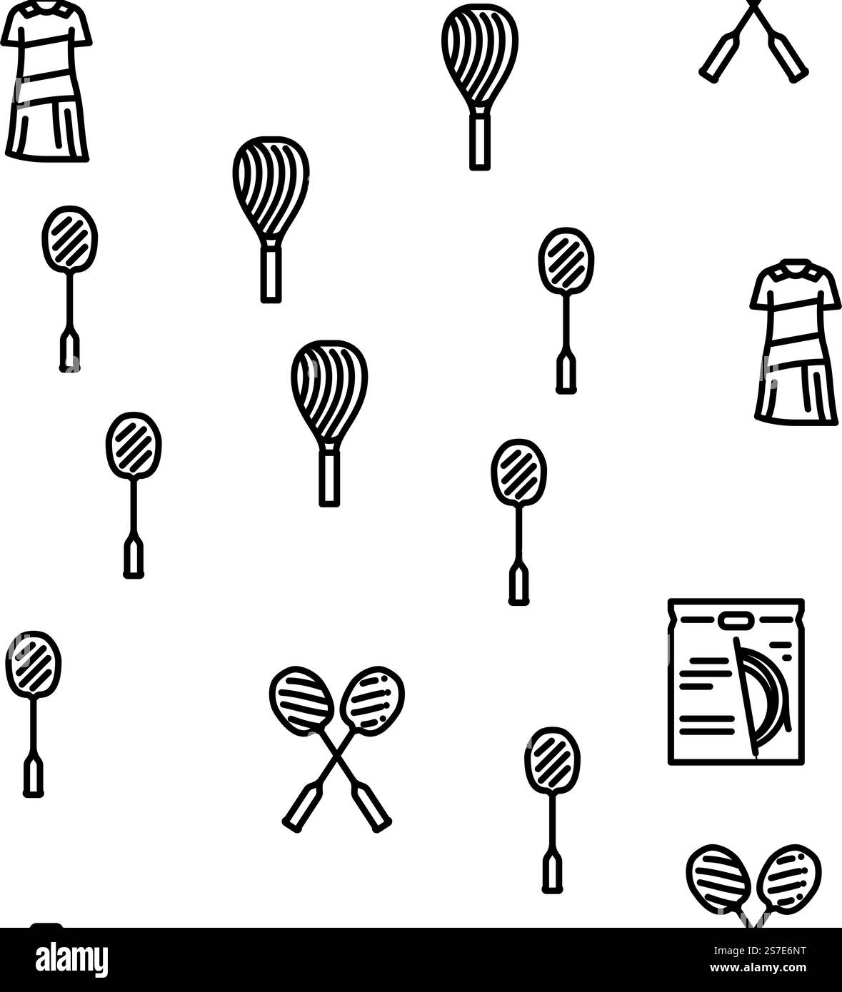 badminton shuttlecock competition vector seamless pattern thin line ...