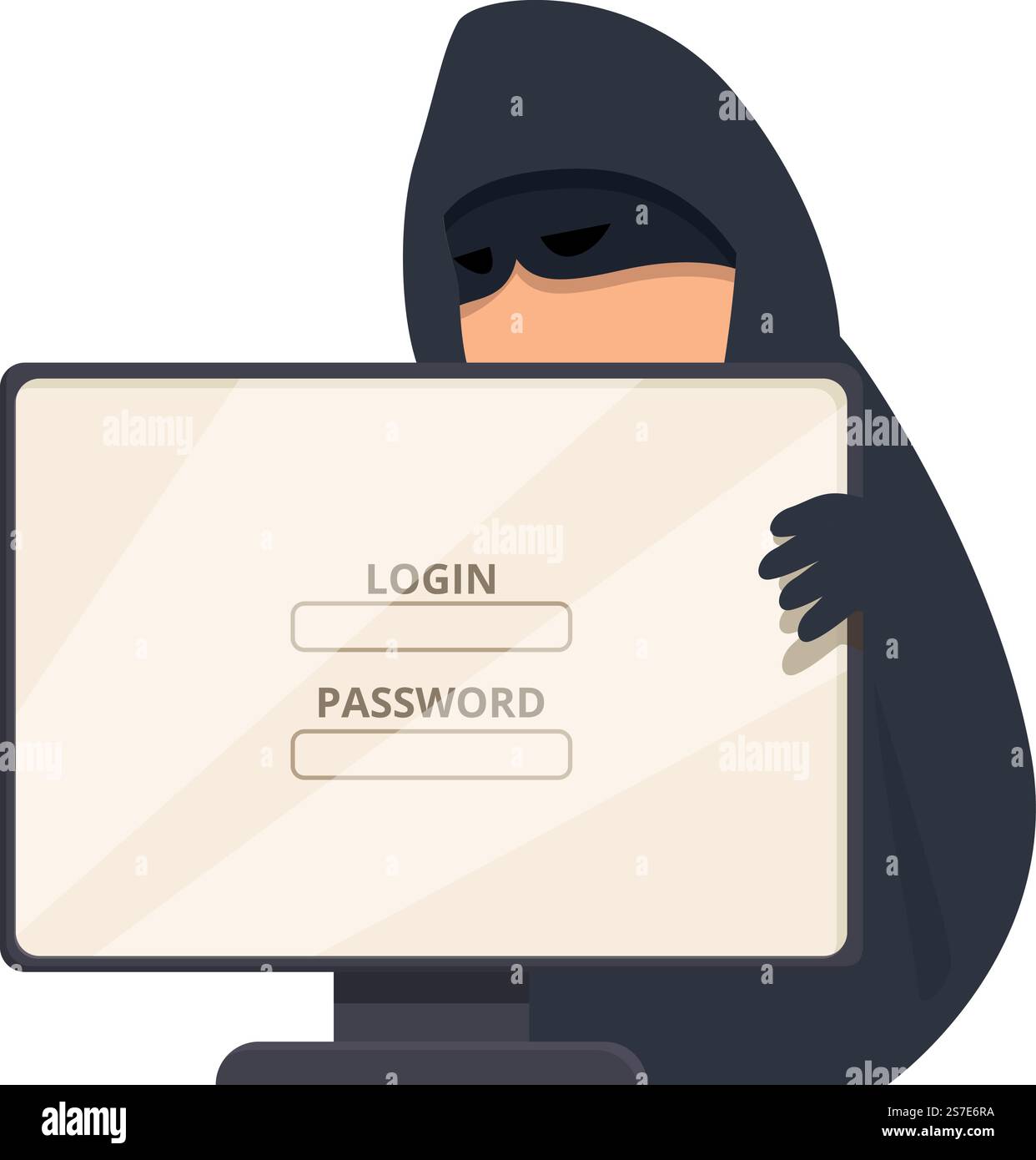 Hacker scam icon cartoon vector. Cyber attack. Steal data. Hacker scam icon cartoon vector ...