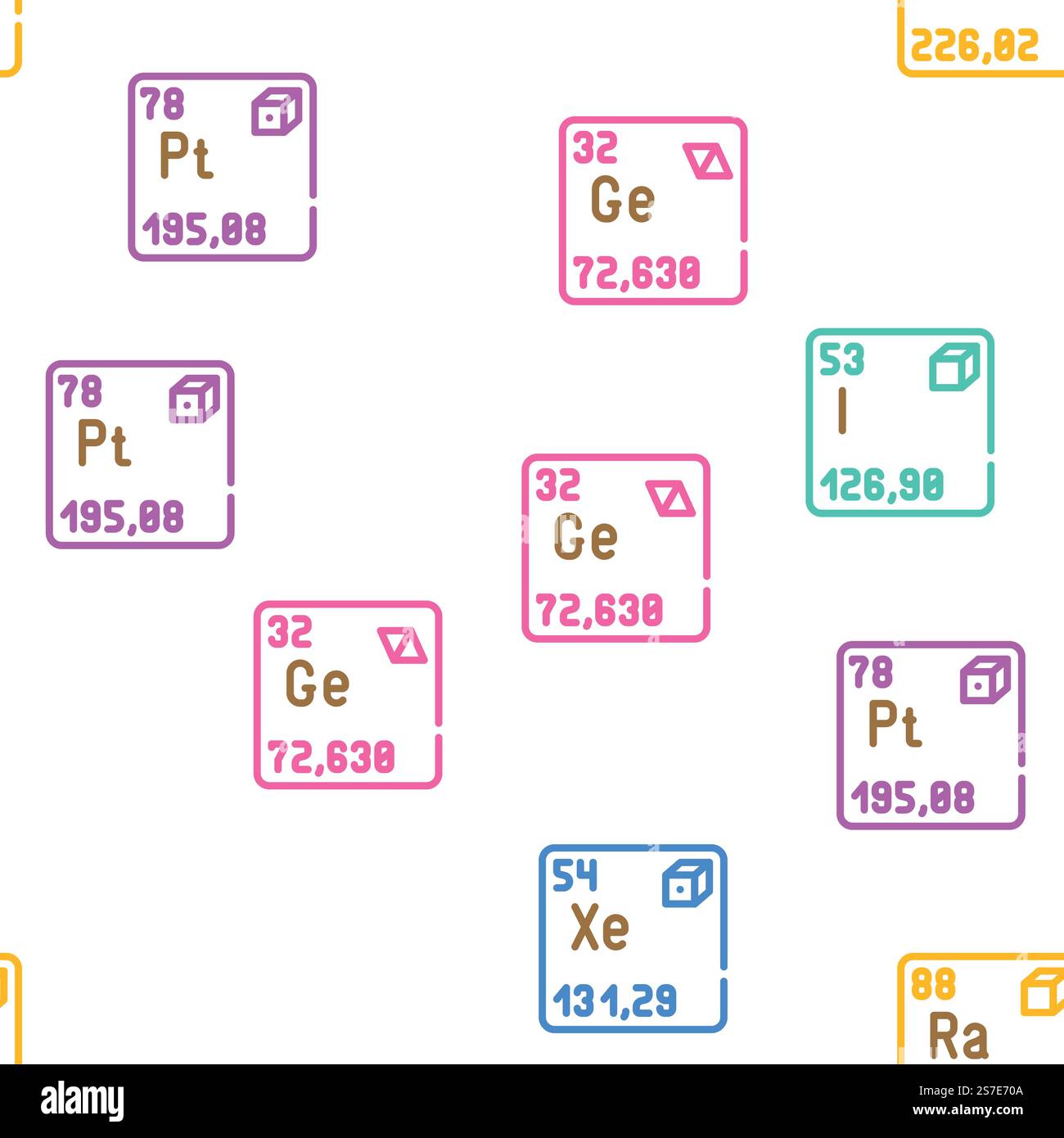 chemistry science chemical vector seamless pattern thin line ...