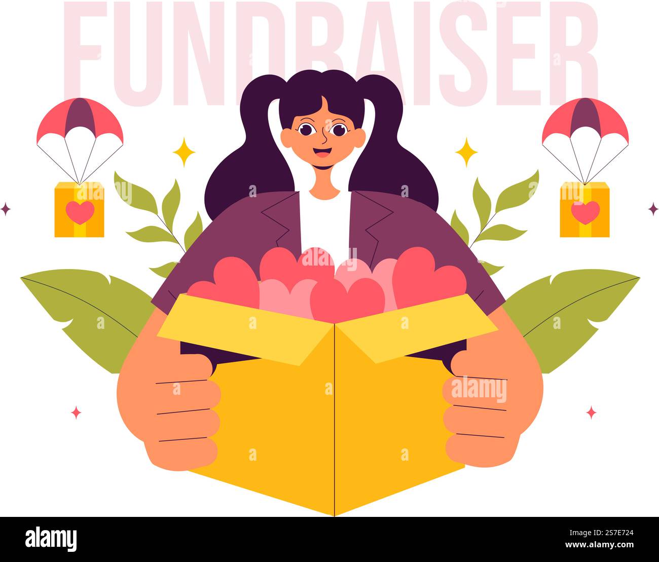 Fundraiser Vector Illustration featuring a Heart to Symbolize Support ...