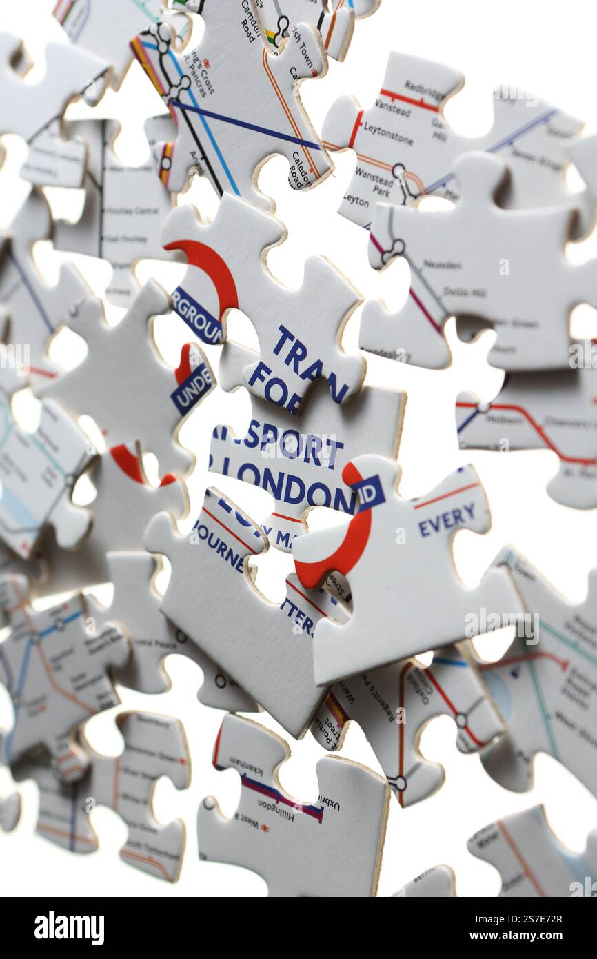 Transport for London London Underground puzzle showing tube lines and ...