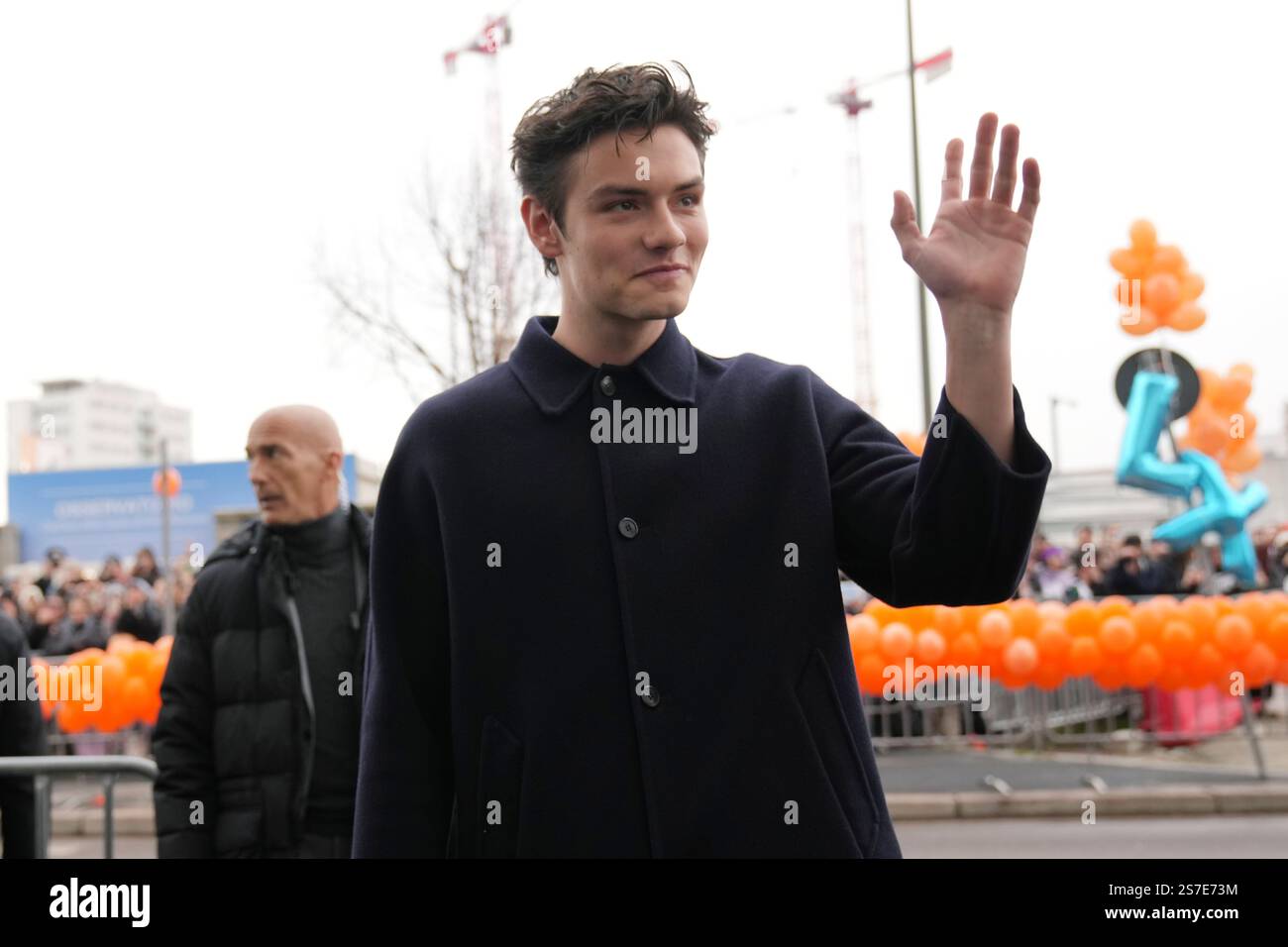Louis Partridge arrives as he attends at the men's Prada Fall-Winter ...
