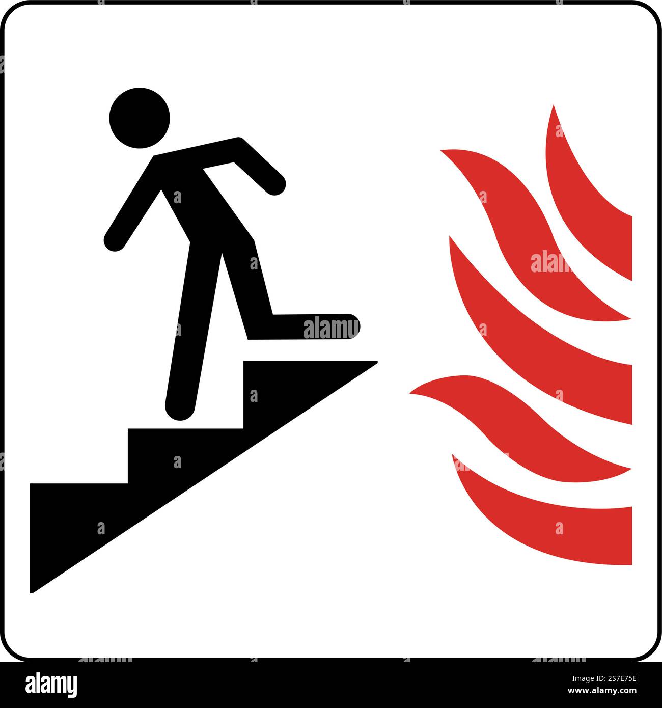 Use Stairs in Case of Fire Sign On White Background Stock Vector Image ...