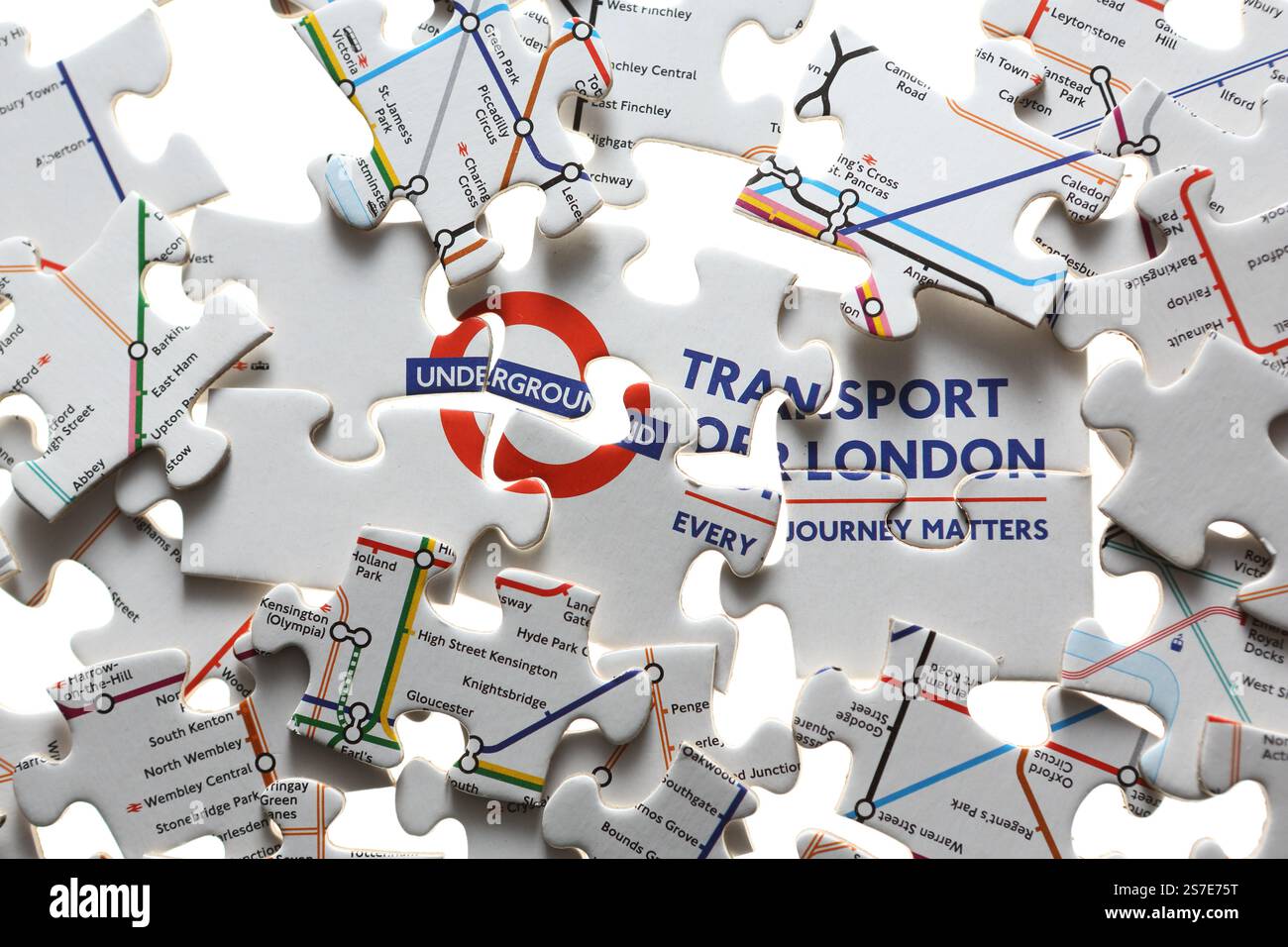 Transport for London London Underground puzzle showing tube lines and ...